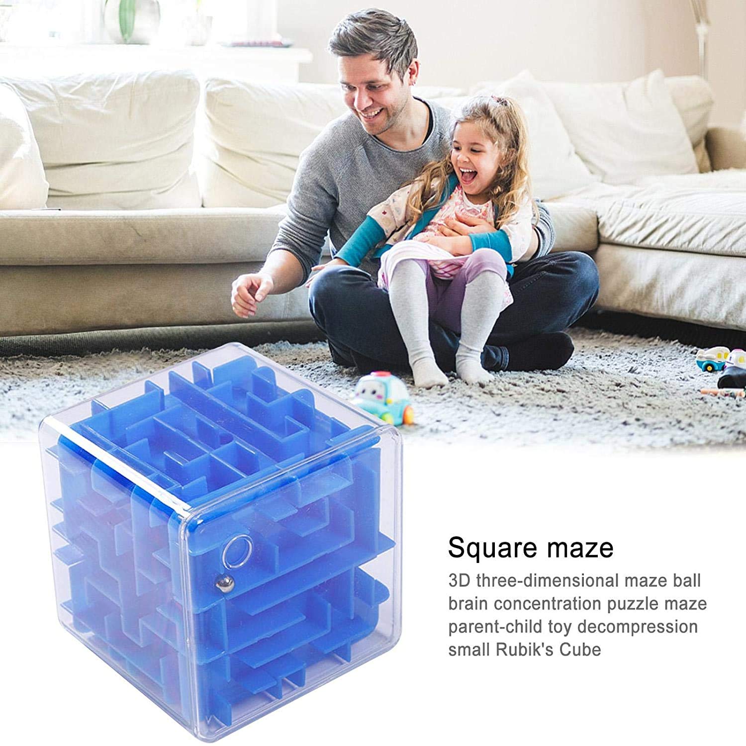 Roxenda Puzzle Toy Set of 2 - Rainbow Puzzle Ball, 3D Maze Magic Cube - Exciting Puzzle Game for Boys and Girls
