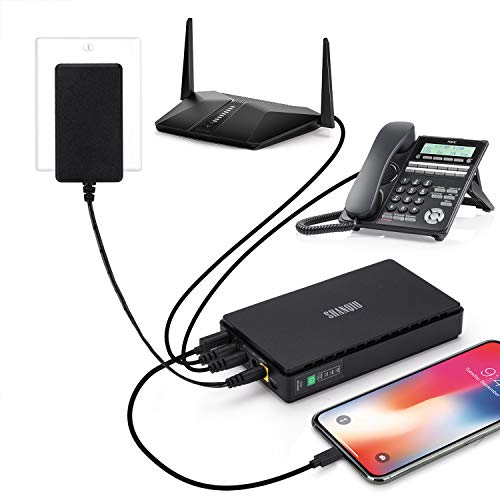 Shanqiu Mini UPS Battery Backup Uninterruptible Power Supply for Router, Modem, Security Camera, Input DC or USB Output USB 5V DC 5V 9V 12V 2A (37Wh)