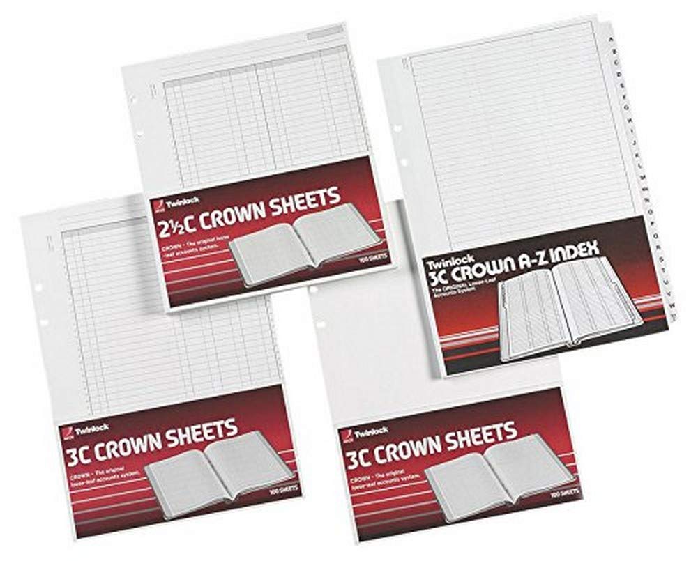 Rexel Twinlock Crown 3C Refill Sheets 5 Cash Column (Pack of 100 Sheets)