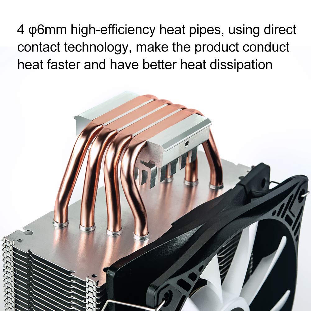 PCCOOLER X4S CPU Cooler, High Performance RGB CPU Air Cooler with Silent 120mm PWM Fan, 145W TDP, 4 Copper Direct Contact Heat Pipes for AMD Ryzen/Intel (AM4 Compatible)