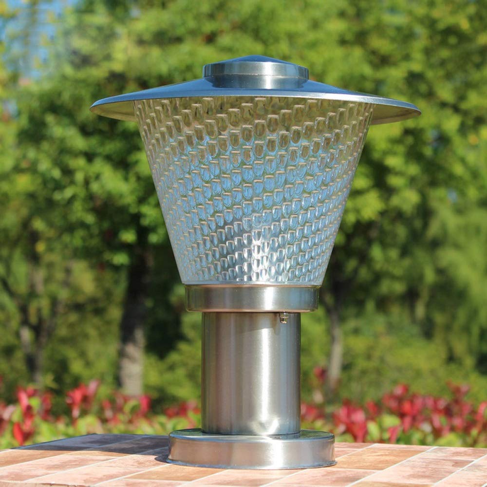 Pcqre Modern Minimalist Creative Lawn Lamp Outdoor Lighting Column Lamp Courtyard Waterproof Decoration Post Lamp Home Garden Stainless Steel Anti-Rust Pillar Light E27