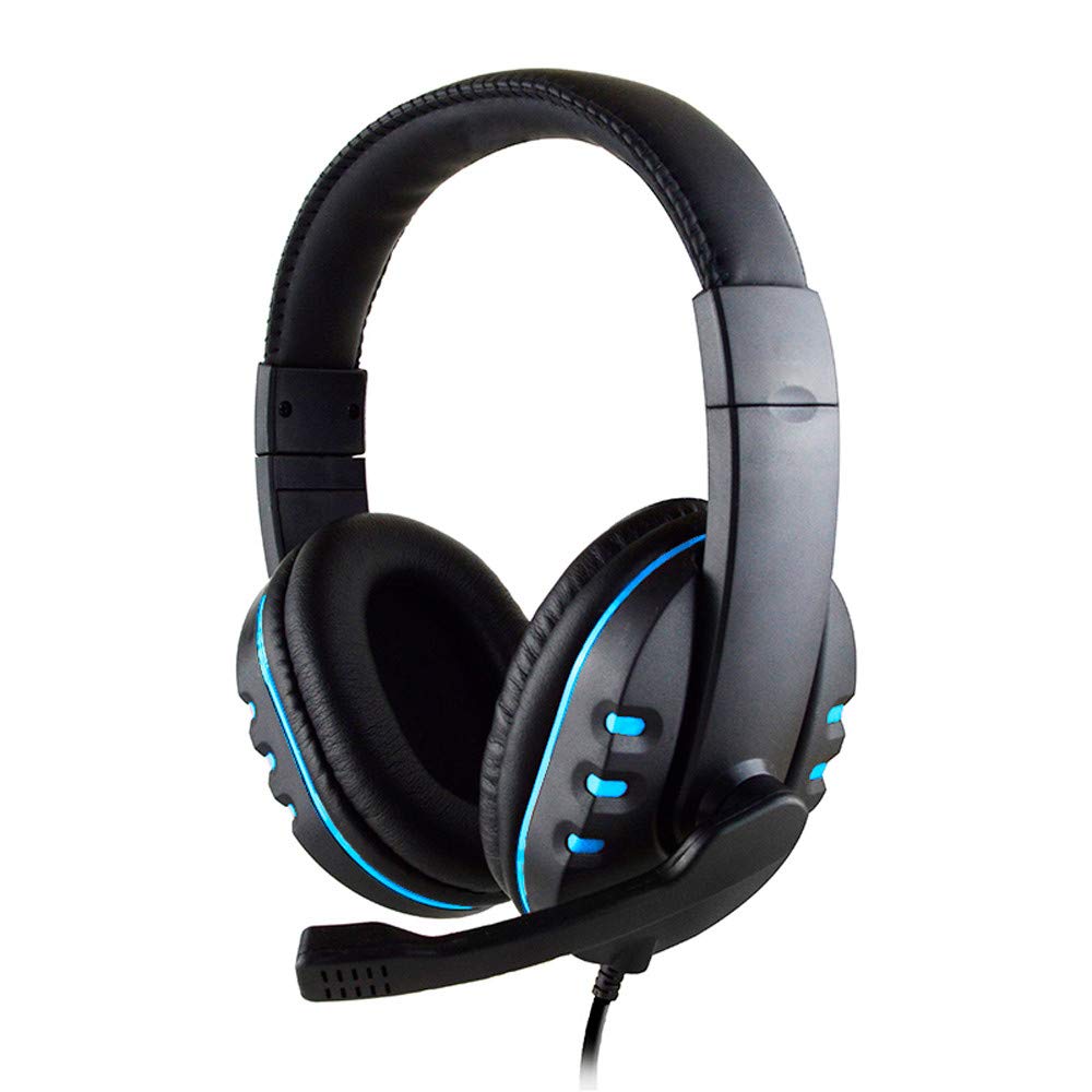 Sandistore HI-FI Sound Quality Wired Gaming Headset for PS4, PC, Xb One Controller, Noise Cancelling Over Ear Headphones with Mic, Soft Memory Earmuffs for Laptop Mac - Black