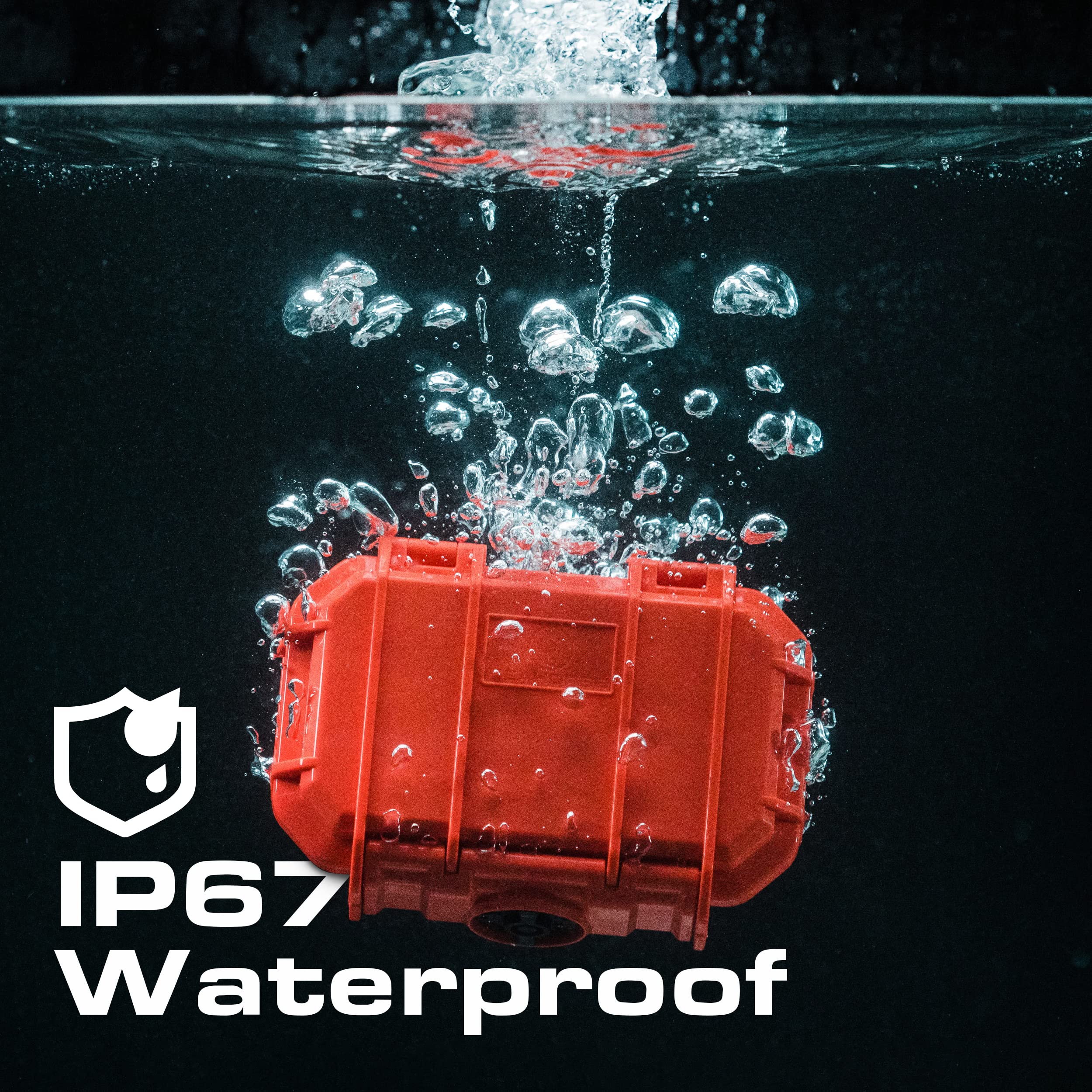 Seahorse 52 Waterproof Dry Box Hard Protective Micro Case - Mil Spec/USA Made / IP67 Waterproof/Lockable/Airtight - for Earbuds, PLB, IEM, Small Medical Devices, Portable (Rubber Boot)