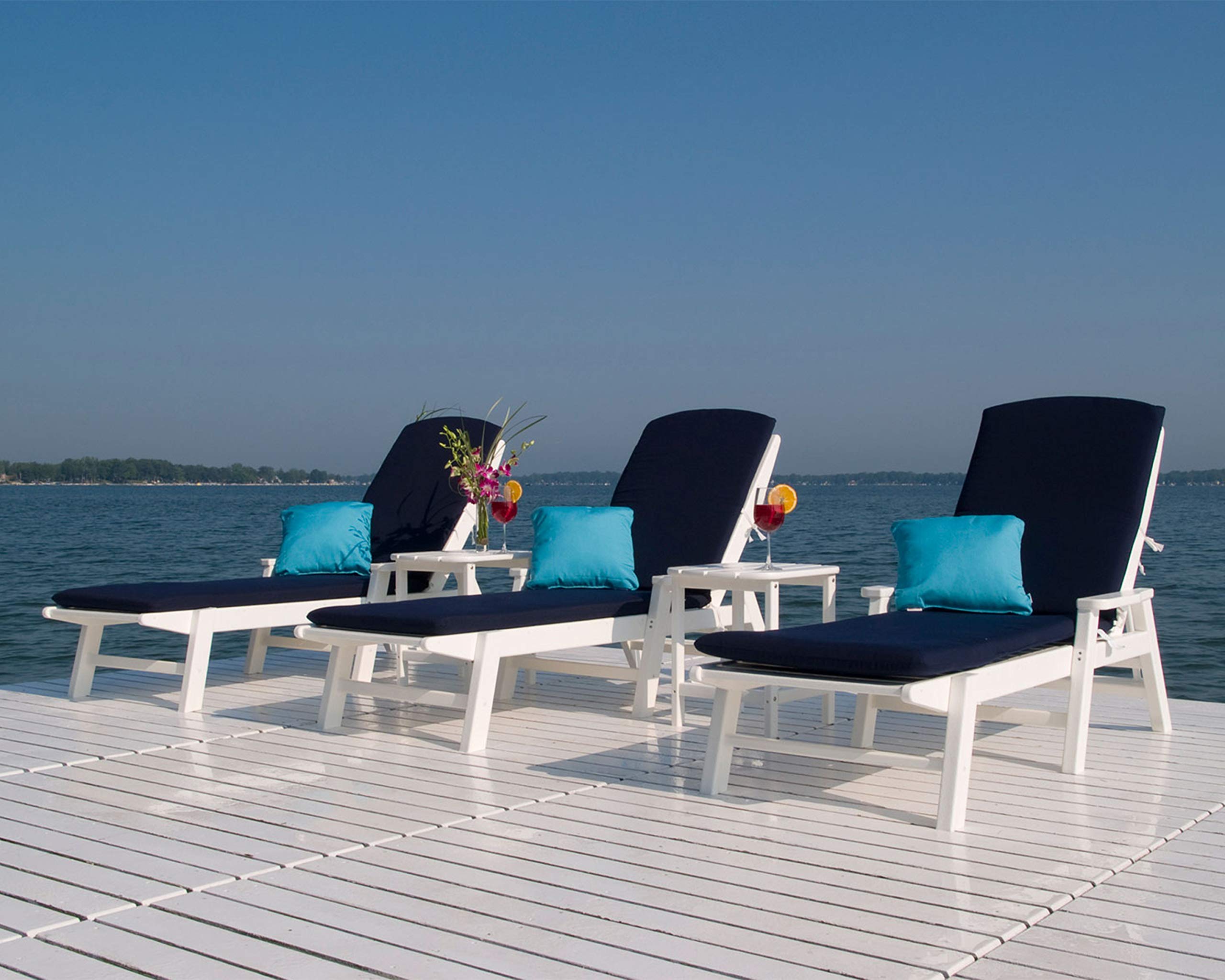 POLYWOOD NCC2280MA-P Nautical Arms Chaise, 78.5in. x 27in. x 39in, Black