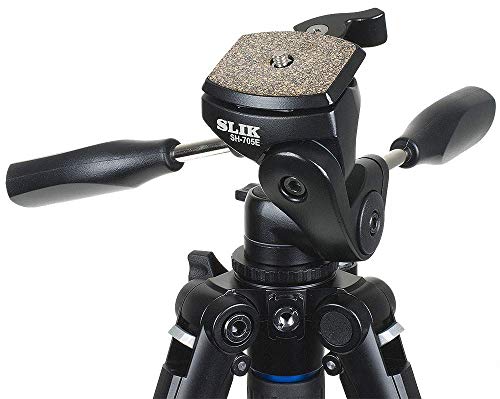 SLIK Pro AL-324DX w/SH-705E 3-Way Pan Head for Mirrorless/DSLR Sony Nikon Canon Fuji Cameras and More - Black (613-358)