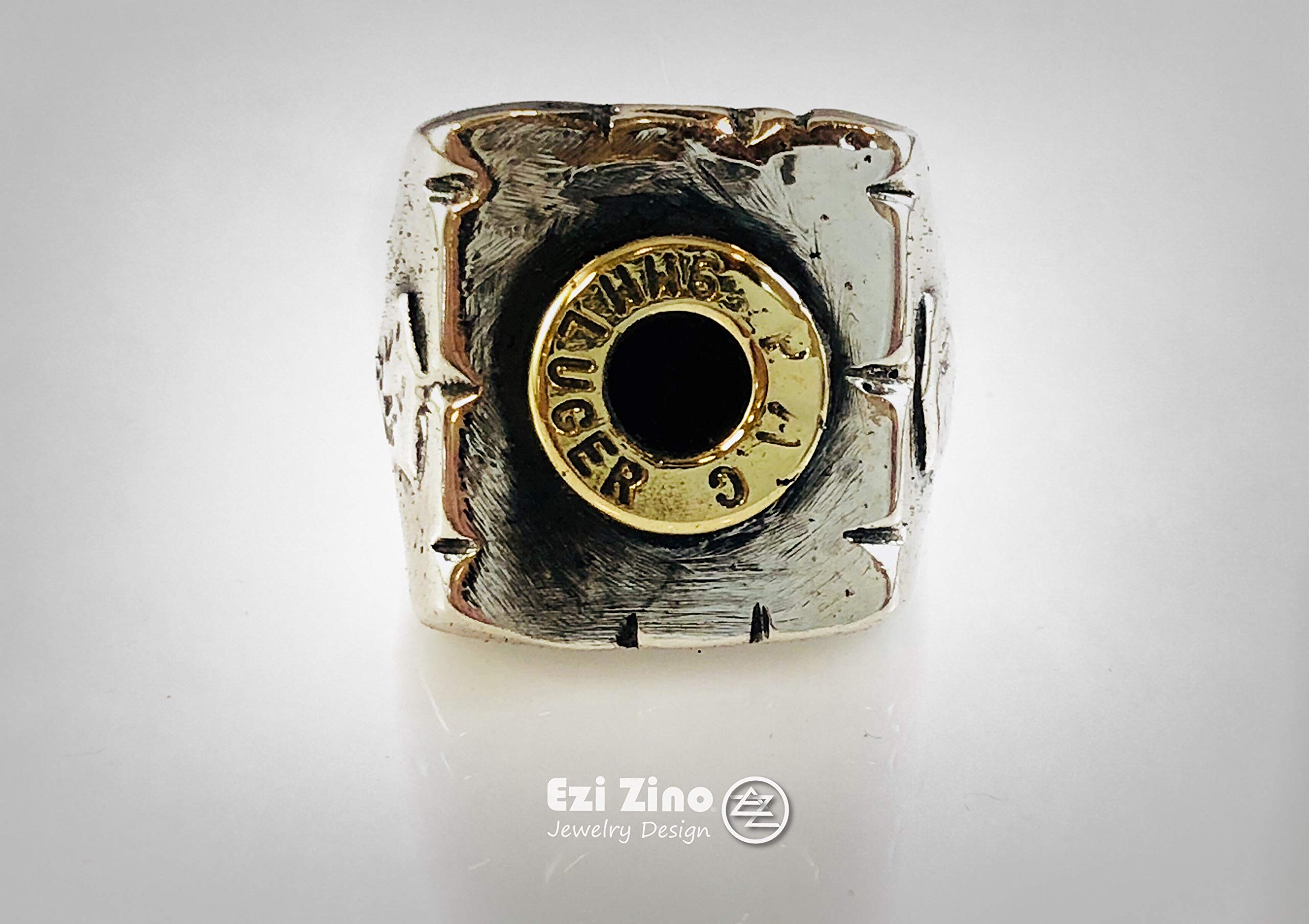SILVERLAND1 Bullet Brass & Solid Sterling Silver 925 Ring by Ezi Zino (6)