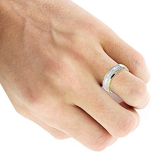 Two Tone 14K Rose Gold Plated 925 Wedding Band & Engagement Trio Ring Set 1.00CTW Round D/VVS1 Diamonds In Square Bridal Set427