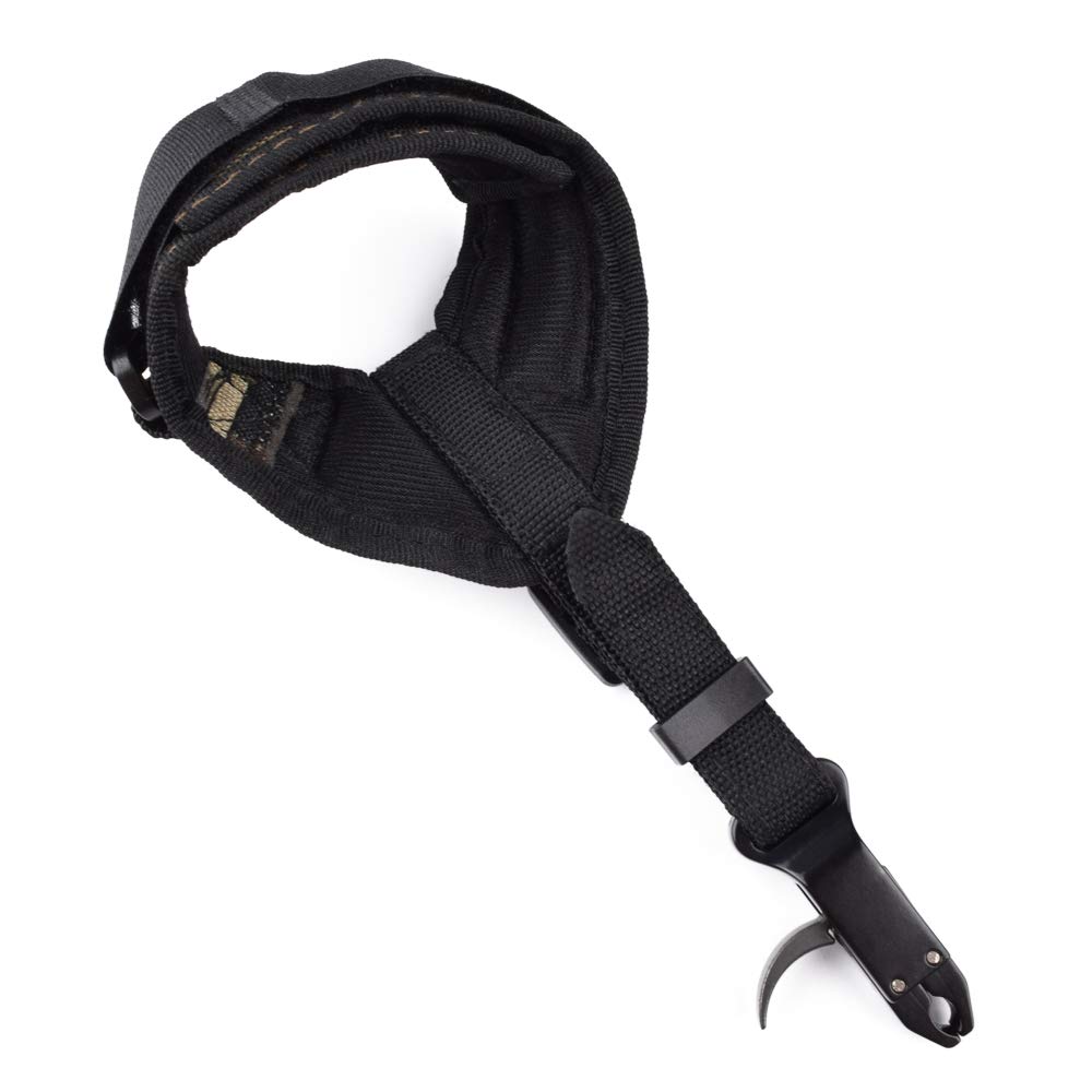 YLSIO Archery Compound Bow Quick Shot Release Buckle Strap Black Trigger Caliper Shooting Left & Right Hand for 65 lbs Maximum