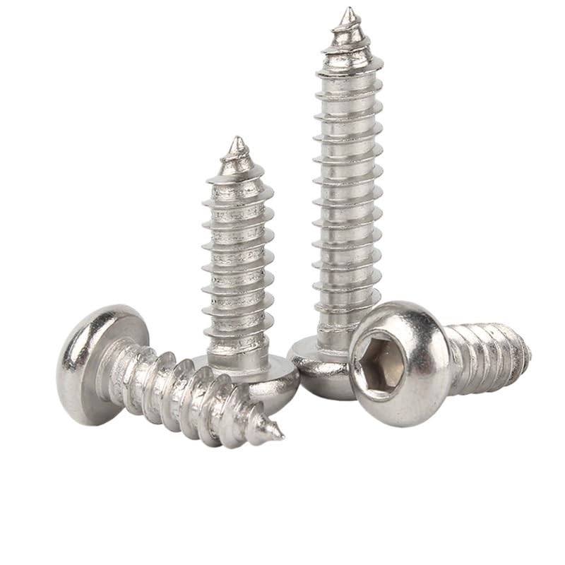 RAKTDA Hexagon Socket Screws 10pcs 304 Stainless Steel Round Head Hexagonal self-Tapping Mushroom Head Screws Umbrella Head Screws Wood Screws (Size : M5*12)