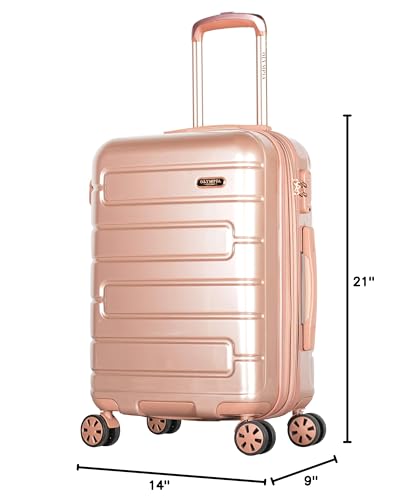 Olympia U.S.A. Nema Expandable Hardside Spinner Luggage w/TSA Lock, Available in 3-Piece Set/22-inch/25-inch/29-inch, Rose Gold