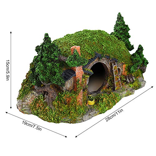 Sdtom Aquarium Decorations Fish Tank Ornament Reptile House Shelter Decor Aquarium Hillside with Betta Cave