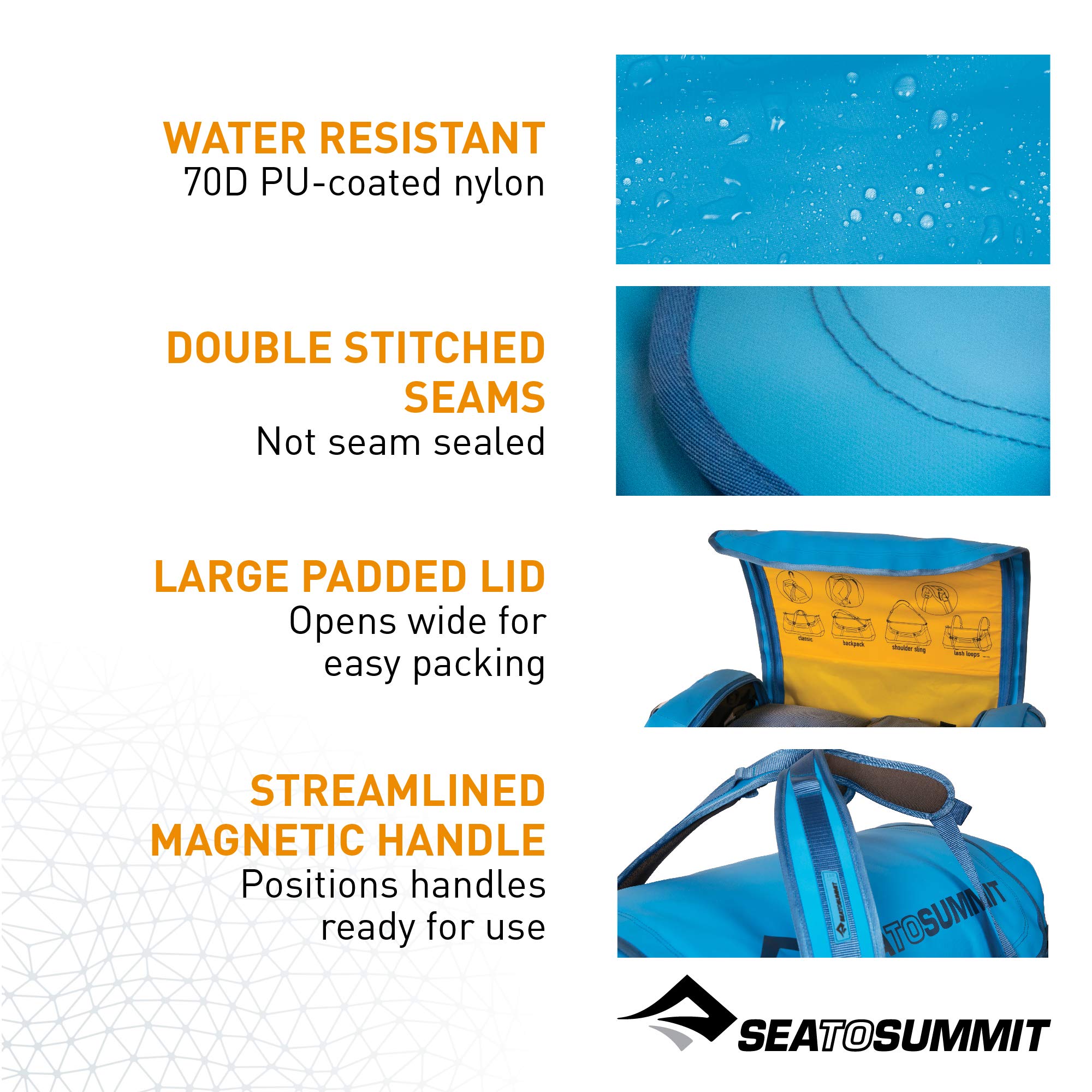 Sea to Summit Expedition Duffle Bag with Backpack Straps, 130 Liter, Dark Blue