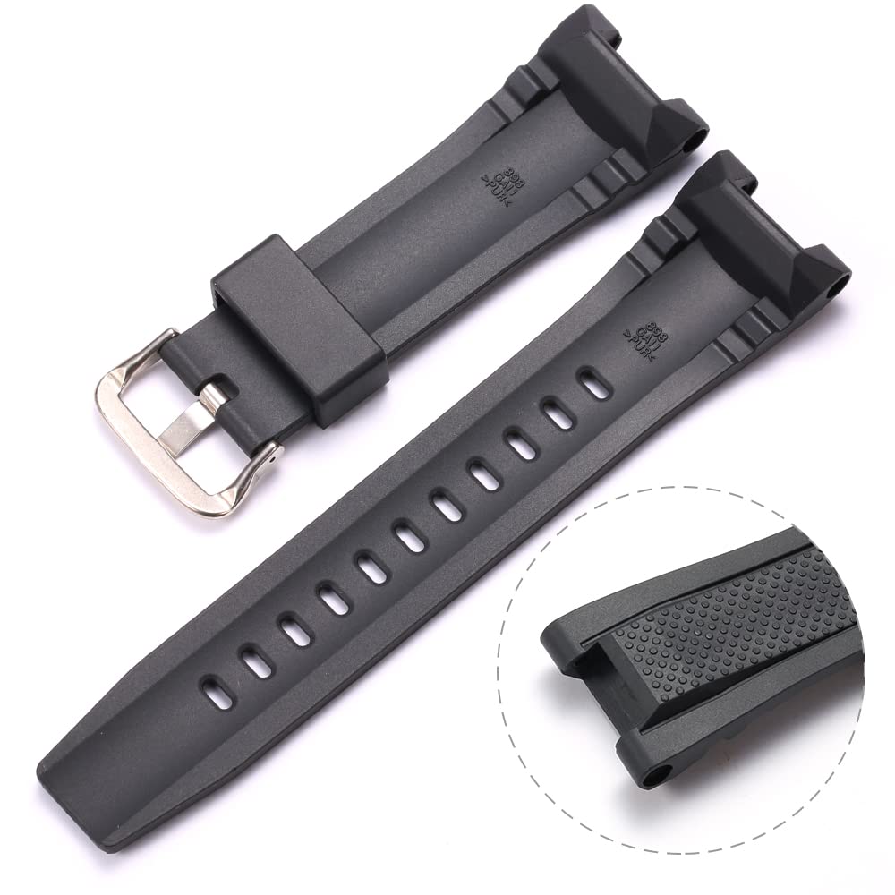XBHSW Resin Replacement Band Compatible with Casio G-shock GST-B100 GST-S300 GST-S110 GST-S100 Men's Waterproof Rubber Strap Bracelet Watch Accessories(black-S)
