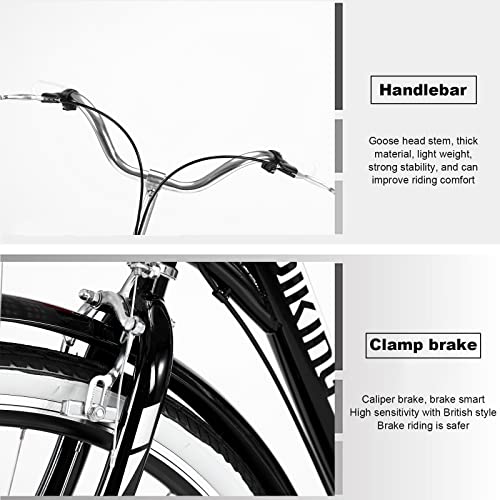 visdron Kids Bicycle 12 26-Inch Womens Comfort Bikes Beach Cruiser Bike Single Speed Bicycle Comfortable Bicycle Rear Wheel Hub Compatible with Motor