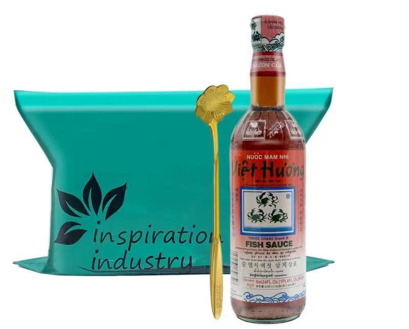 Three Crabs Viet Huong Fish Sauce 24 FL Oz With Inspiration Industry Coffee Spoon (1 Bottle)