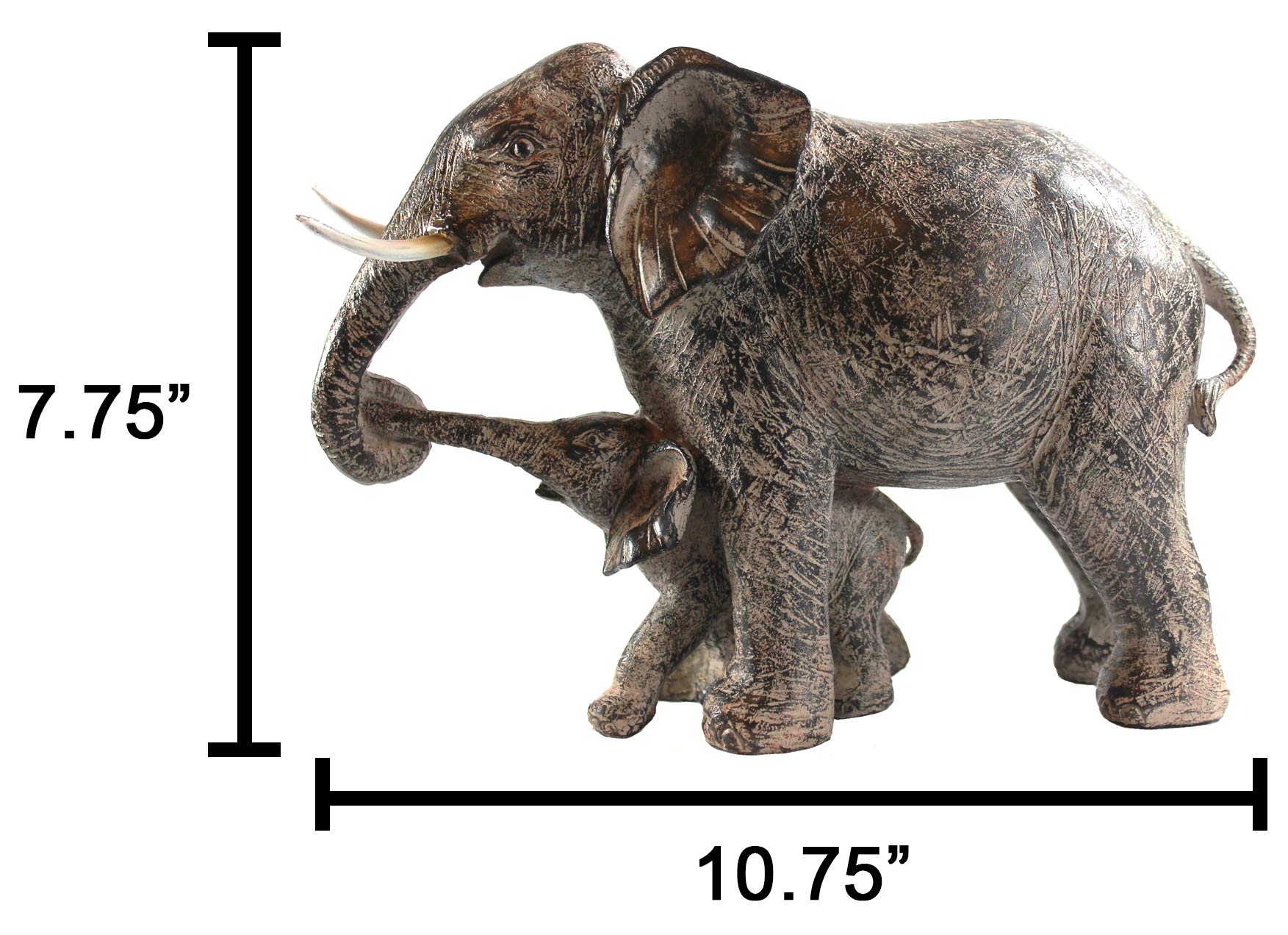 Seraphic Large Elephant Decor Gifts for Women, African Elephants Mother with Walking Baby Statue