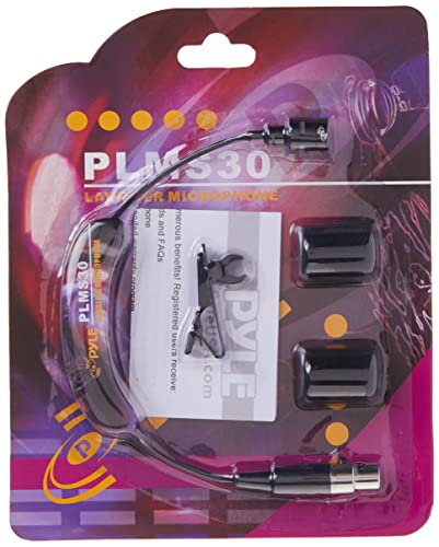 PYLE-PRO PLSMS30 Lavalier Lapel Clip On Microphone, Wired, Uni-Directional, 4pin Mini XLR, Ideal for TV Broadcasters, Singers, Lecturers, Musicians, DJs, Actors, MCs