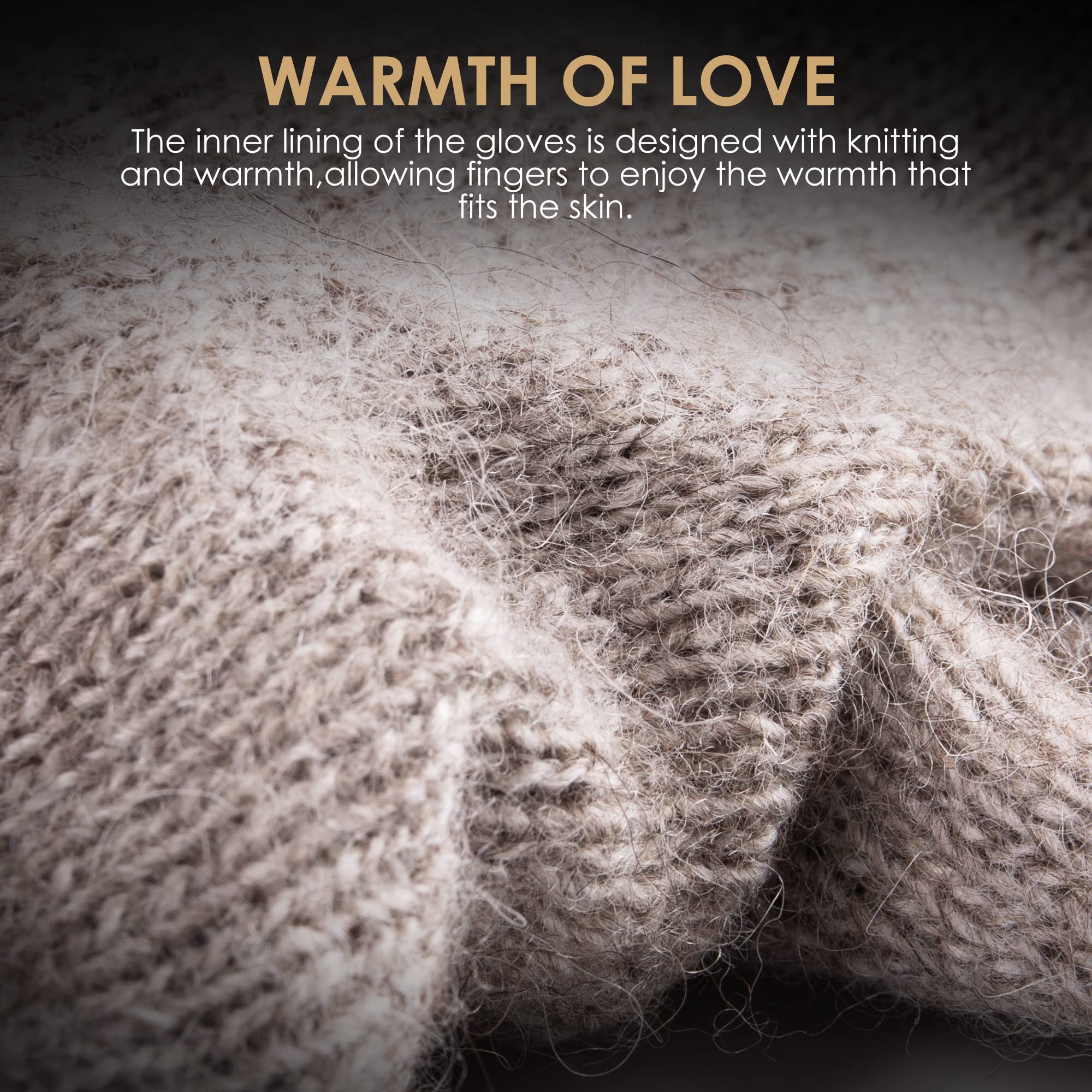 YMYLGDDW Leather Gloves for Men Winter Gloves Genuine Sheepskin Gloves Warm Wool Lining Driving Touch Screen Gloves