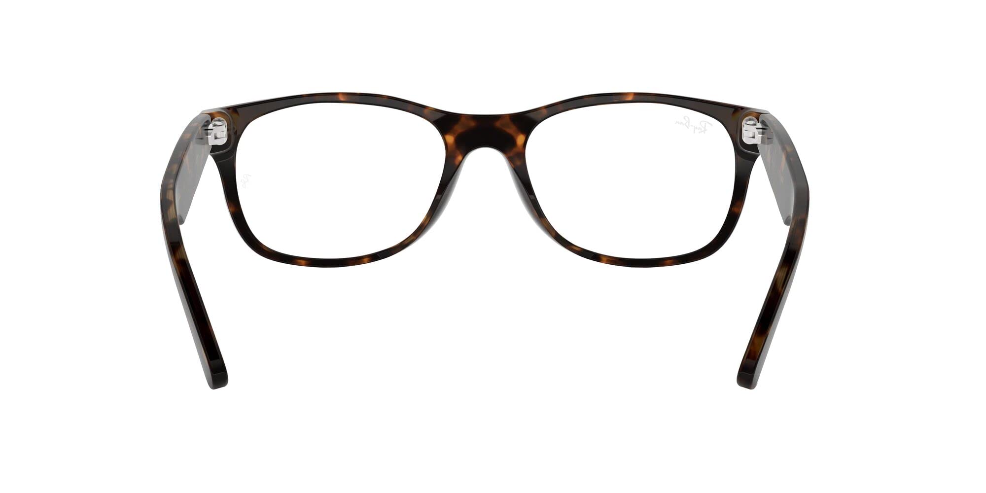 Ray-Ban RX5184F New Wayfarer Low Bridge Fit Square Prescription Eyeglass Frames, Dark Havana/Demo Lens, 52 mm