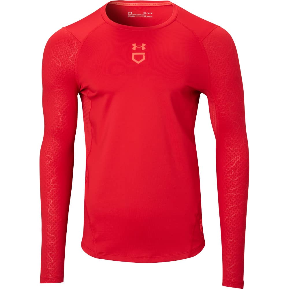 Under Armour Men's Baseball ColdGear Long Sleeve T-Shirt, Red (600)/Beta, Large