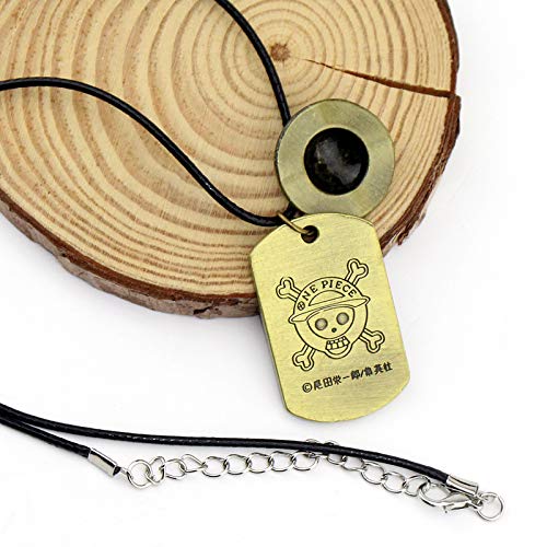 XCFS 3 Pack/Set Anime One Piece Merchandise Monkey D Luffy Skull/Anchor Mark Luffy Hat/Chopper Key chain Bronze Color KeyChain stuff Pendants Necklace For Man Women Fans