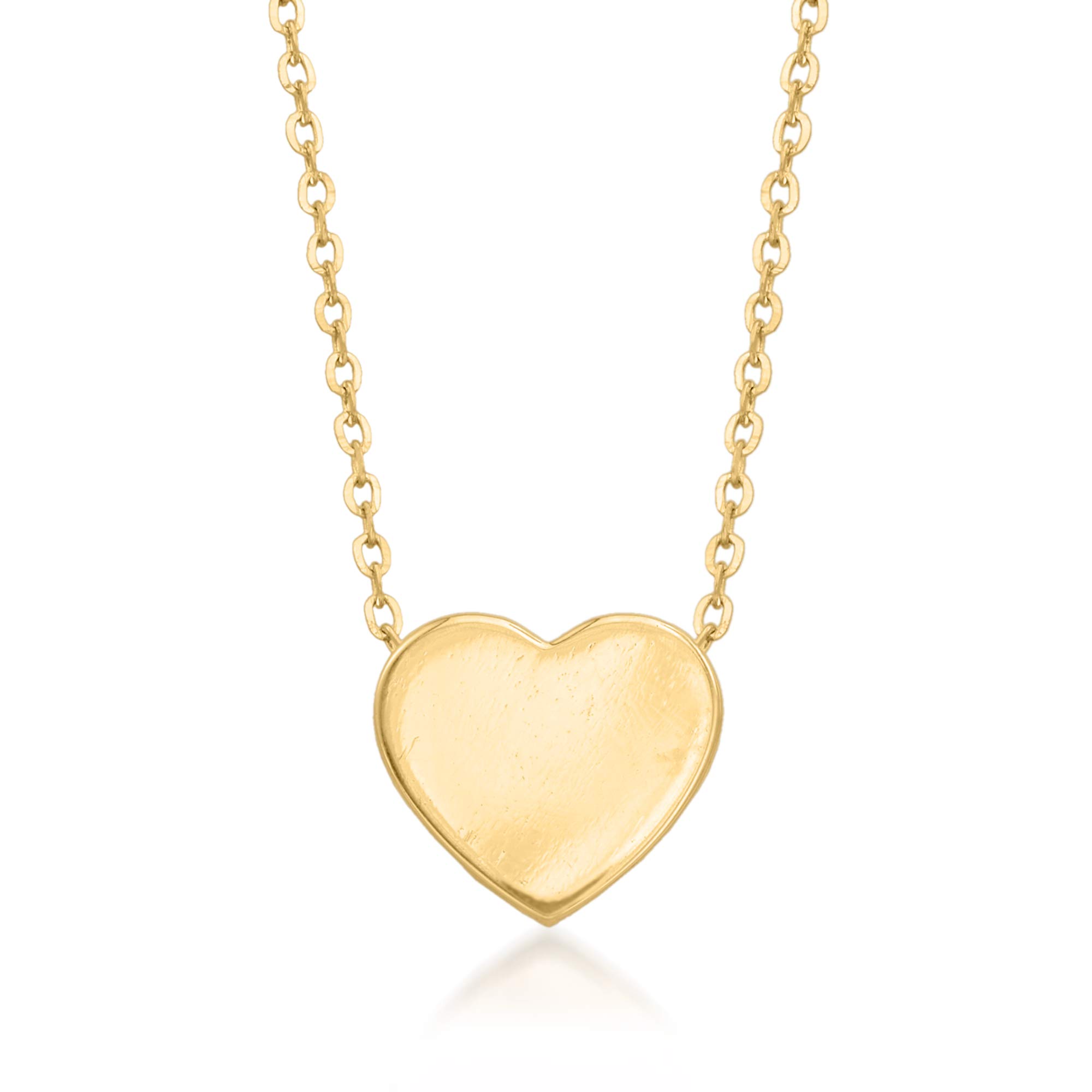 Ross-Simons RS Pure 14kt Yellow Gold Heart Pendant Necklace. 16 inches