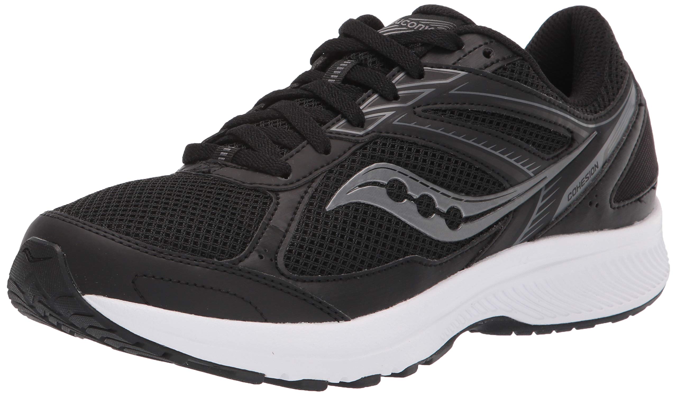 Saucony Men's Core COHESION 14 Road Running Shoe, BLACK/WHITE, 12.5 Wide