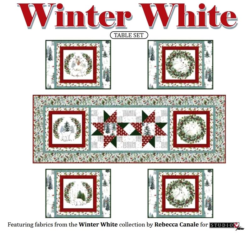 Studio E Fabrics Winter White Forest Scene Green/Gray, Fabric by The Yard