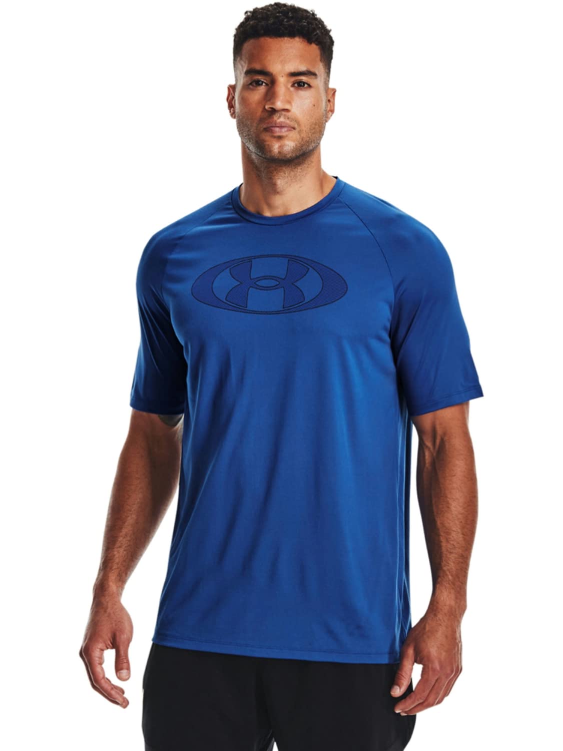 Under Armour Men's Tech 2.0 Lockertag Short Sleeve T-Shirt, Tech Blue (432)/Black, Large