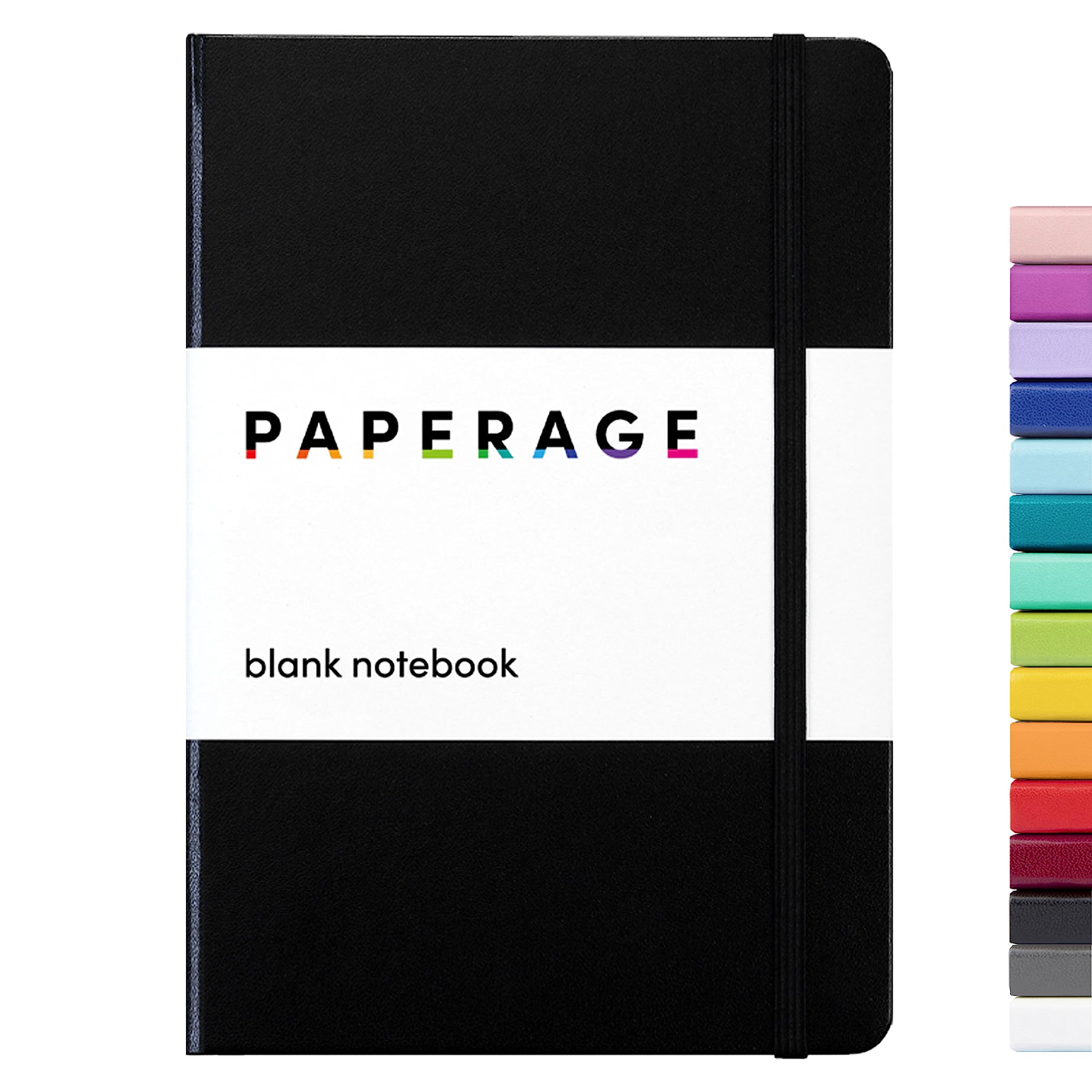 PAPERAGE Blank Journal Notebook, (Dark Grey), 160 Pages, Medium 5.7 inches x 8 inches - 100 GSM Thick Paper, Hardcover