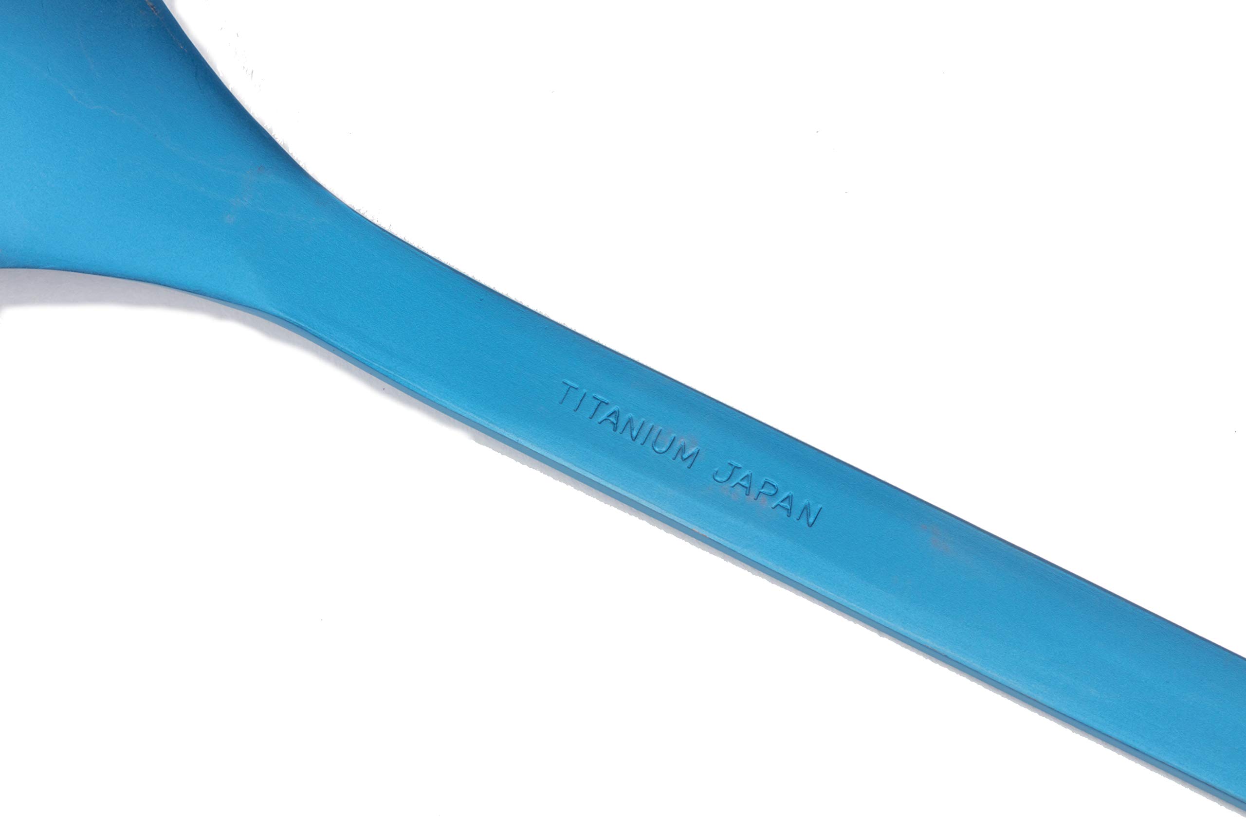 SNOW PEAK Unisex's Spork, SCT-004BL, Japanese Titanium, Ultralight, Compact for Camping, Backpacking, Daily Use, Made in Japan, Lifetime Product Guarantee, Blue, 8 x 2 x 1 Inches