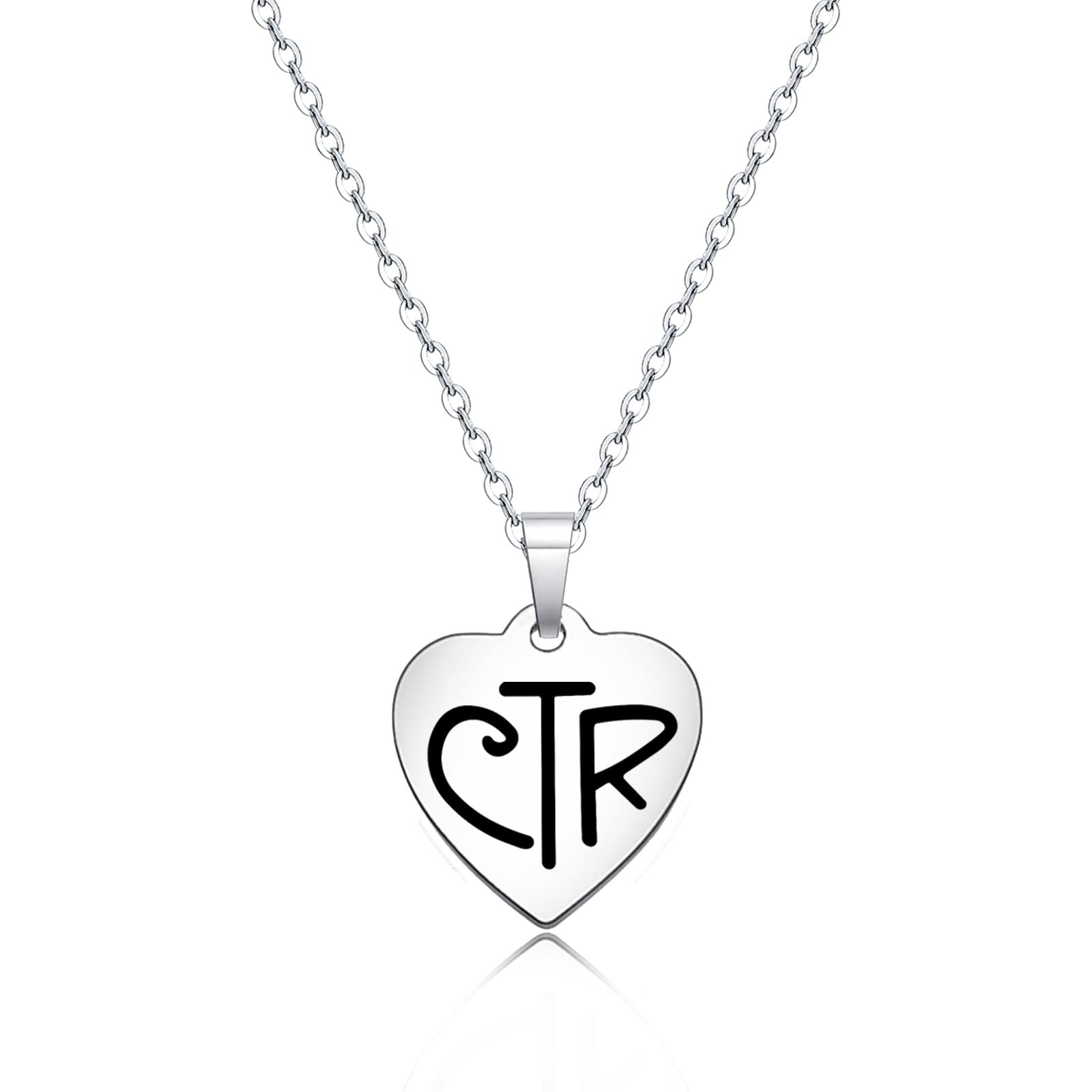 YWQBZ CTR Jewelry CTR Charm Bracelet CTR Necklace Choose The Right Gifts LDS Baptism Gift (CTR NS)