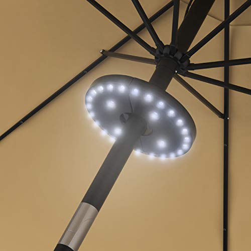 Pure Garden 50-LG1213 Patio Umbrella Cordless 28 LED Lights, 3 Brightness Modes-Battery Operated Hanging Lamp for Tents or 0.86-1.8â Diameter Poles, 0.86"-1.8", Black