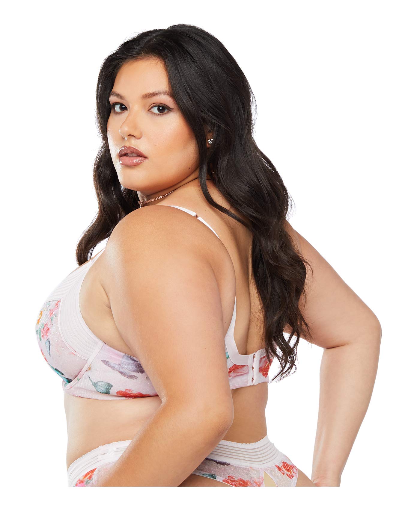 Savage X Fenty, Women's, Curvy Garden Of Eden Unlined Bra, Floral Butterfly Print, 42D