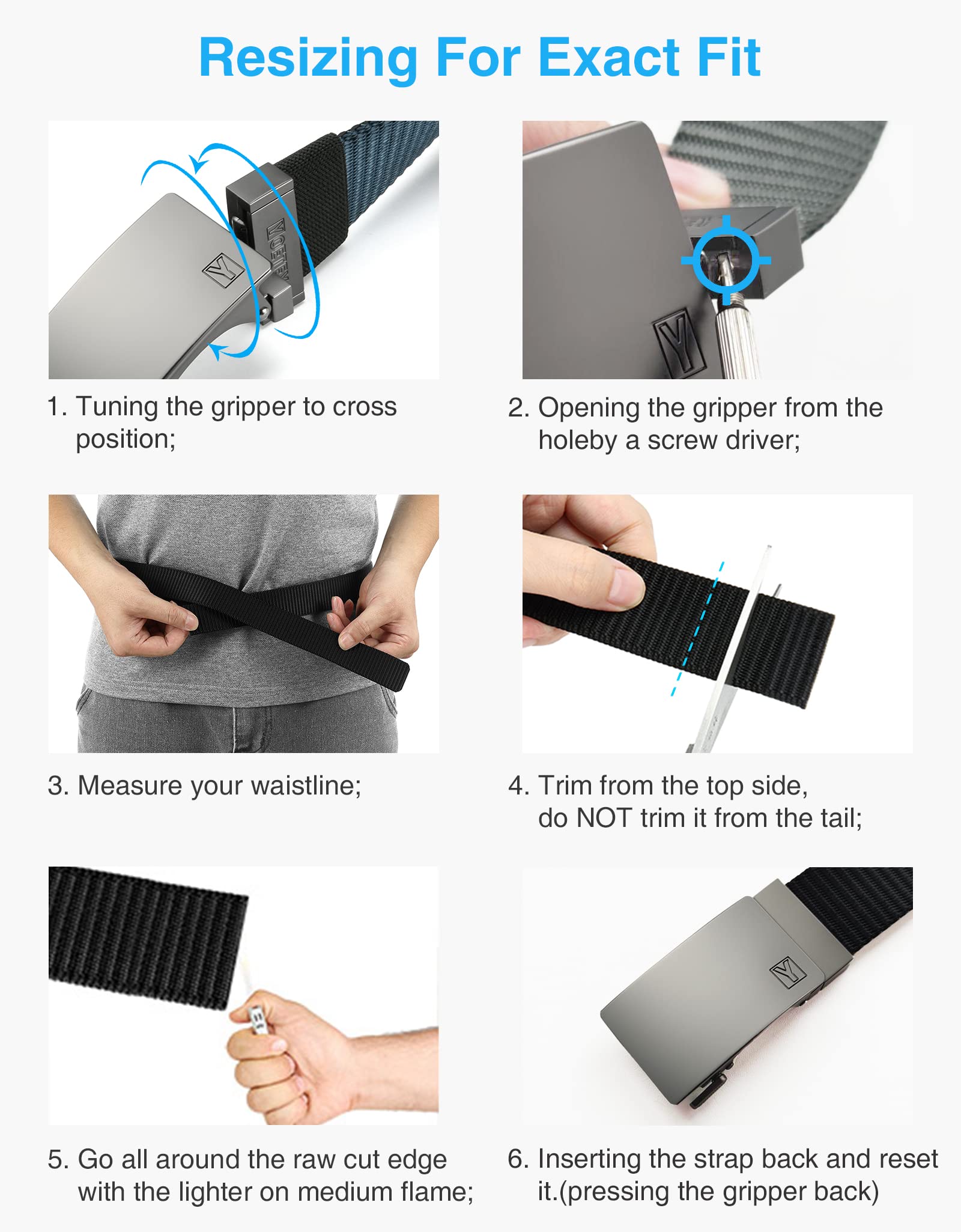 YOETEY Reversible Belt for Men | Nylon Ratchet Belt 1 3/8" for Casual Golf Pants | Not Need Pull Easy Change Other Side