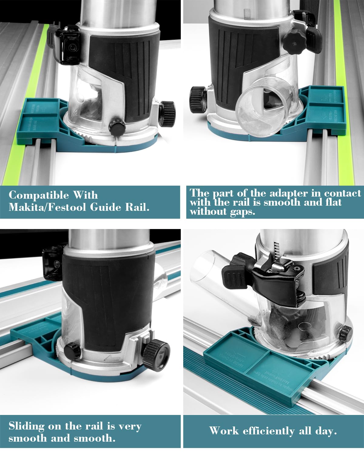 Track Saw Guide Rail Adapter for Makita/Festool Compatible with Router for Makita 18V RT0701C XTR01Z