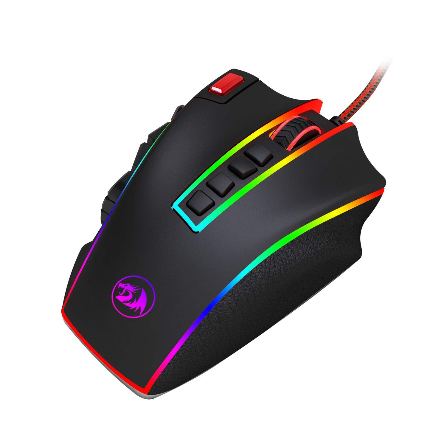 Redragon M990 Legend 24000 DPI High-Precision Programmable Laser Gaming Mouse for PC, MMO FPS, 16 Side Buttons, 5 Programmable User Profiles, 5 LED Lighting Modes (Black)
