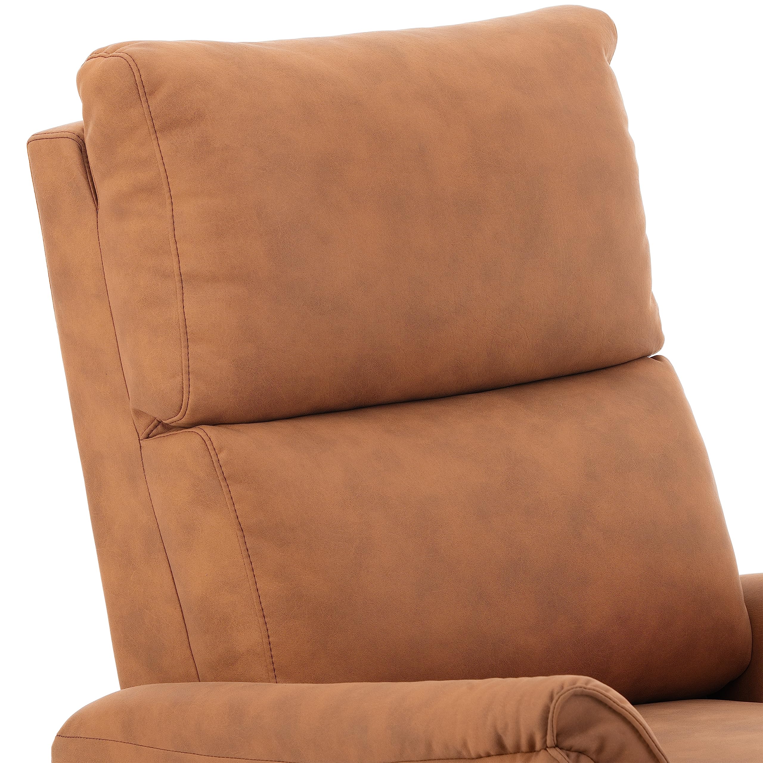 OMMGG Electric Power Recliner Chair with USB Ports and Side Control Button, Upholstered Foam Lounge Single Sofa w/Adjustable Backrest and Footrest, Home Theater Seating, Orange