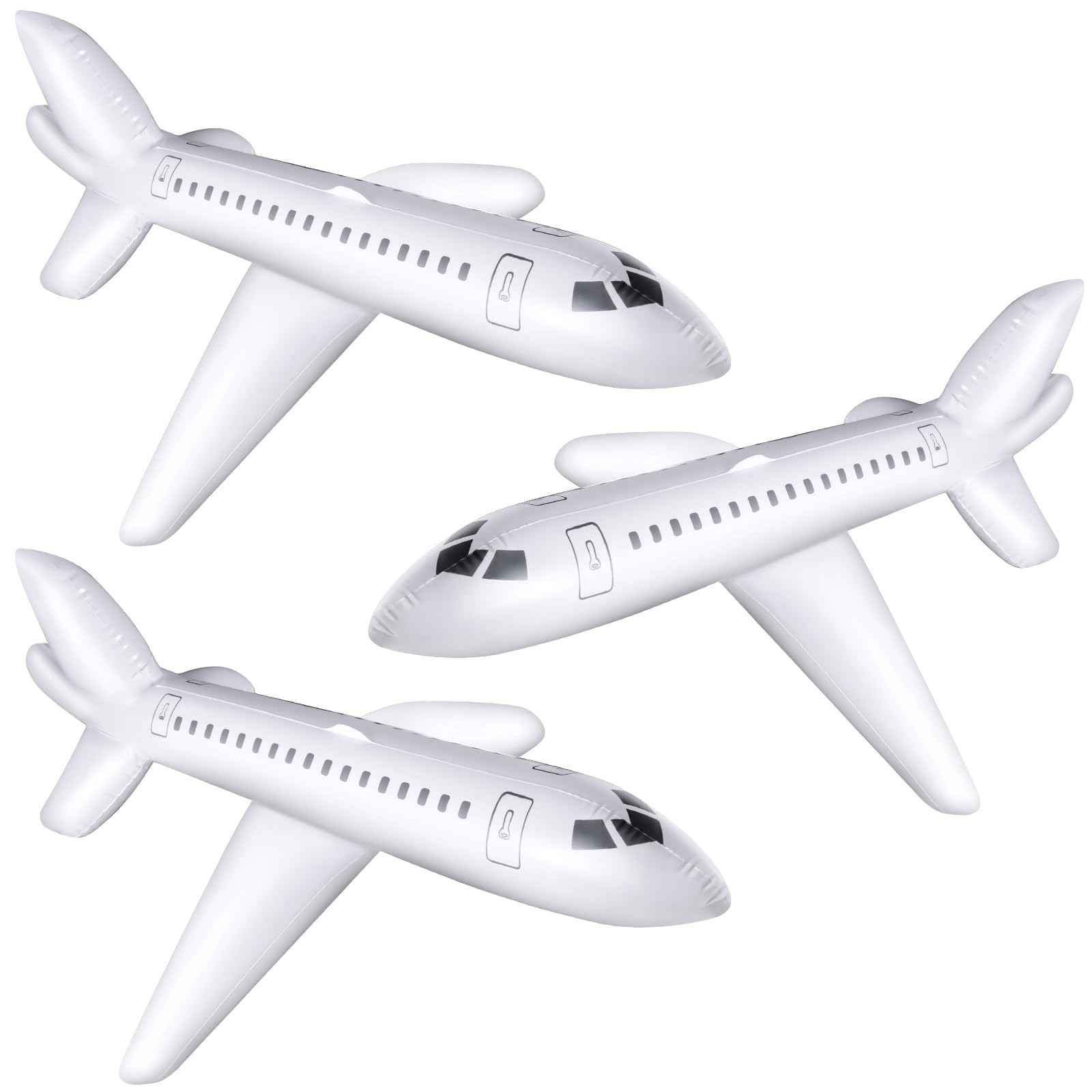 Syhood 40 Inch White Large Inflatable Airplane Balloon Inflatable Airplane Aviation Themed Airplane Inflates for Outdoor Birthday Party Gifts Swimming Pool Decorations Toys(40 Inch, 6 Pcs)