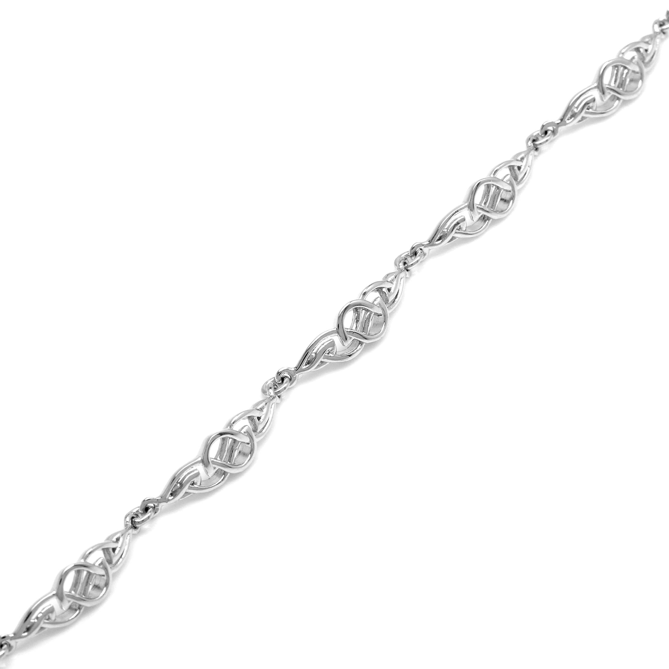Silvershake 925 Sterling Silver Celtic Knot 7.5 plus 1.5 Inch Adjustable Bracelet