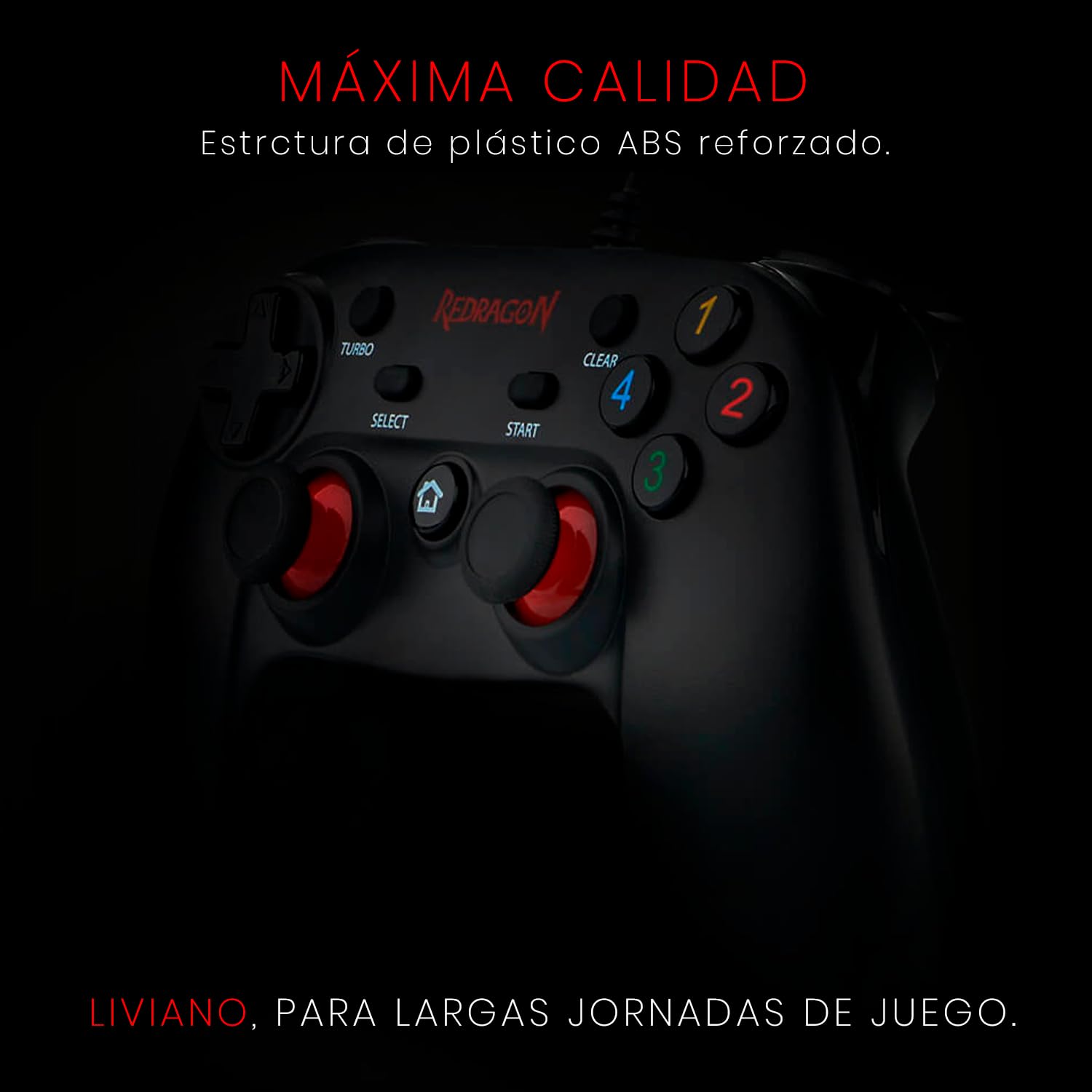 Redragon G807 Gamepad, PC Game Controller, Joystick with Dual Vibration, Saturn, for Windows PC, PS3, Playstation, Android, Xbox 360 (Black, Wired)