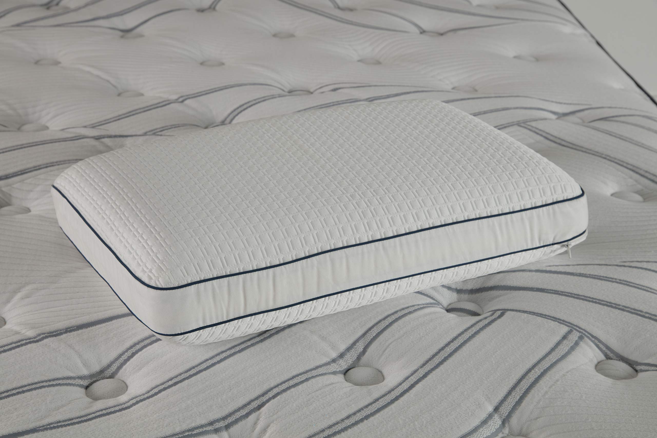 Serta Perfect Sleeper Copper Infused Memory Foam Pillow, Oversized Traditional, 1 Count (Pack of 1),White, 25-Inch (Length) by 16-Inch (Width) by 5.50-Inch (Height)