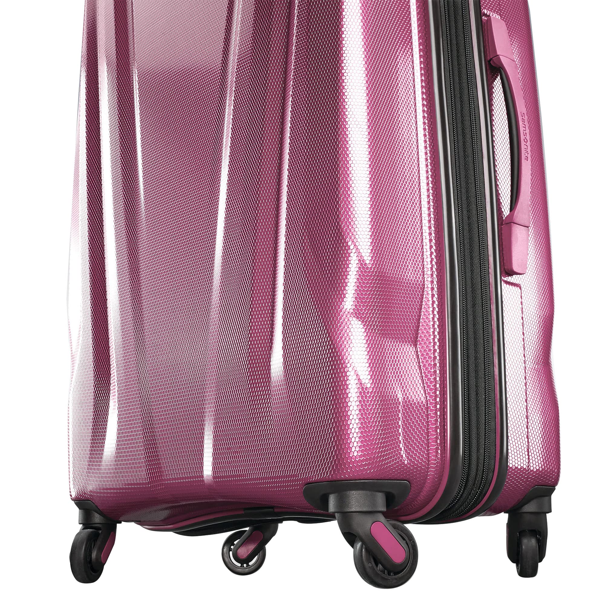 Samsonite SWERV DLX Spinner 4 Wheel 21 Inch Hard Side Travel Suitcase with Side Carry Handle, Telescopic Handle, and TSA Lock, Solar Rose