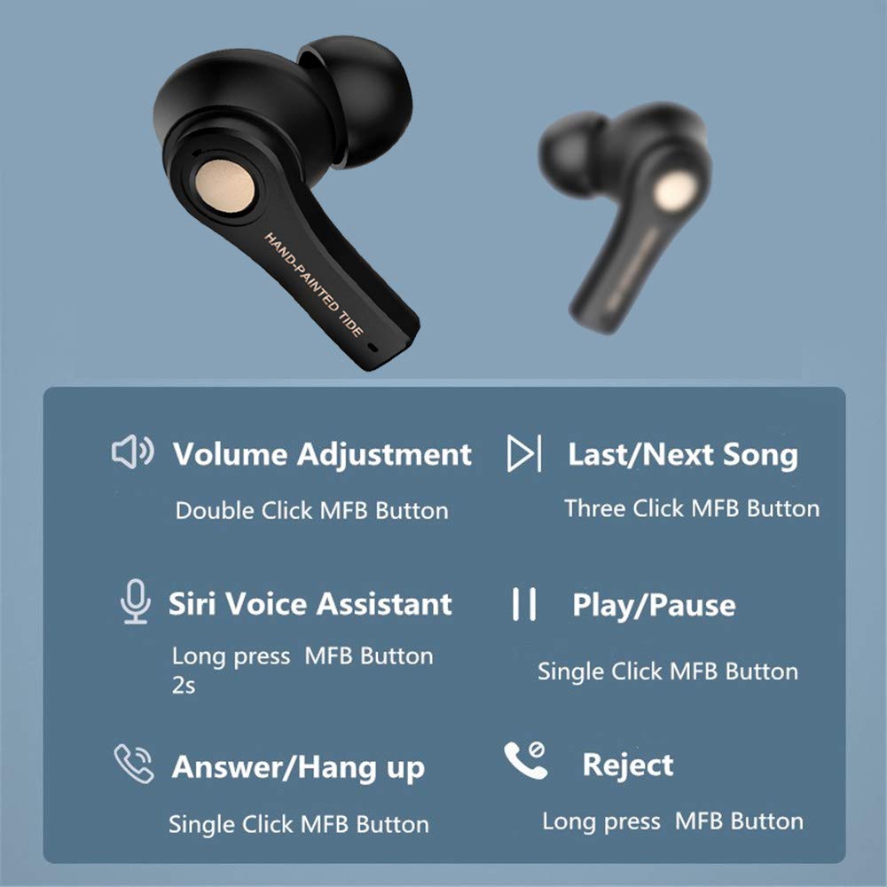 Wireless Earbuds Bluetooth 5.0 Headphones,40H Playtime w/Wireless Charging Case,IP6 Waterproof/Touch Control/TWS Stereo Bluetooth Earphones in-Ear w/Mic Headset for Running Workout Gym