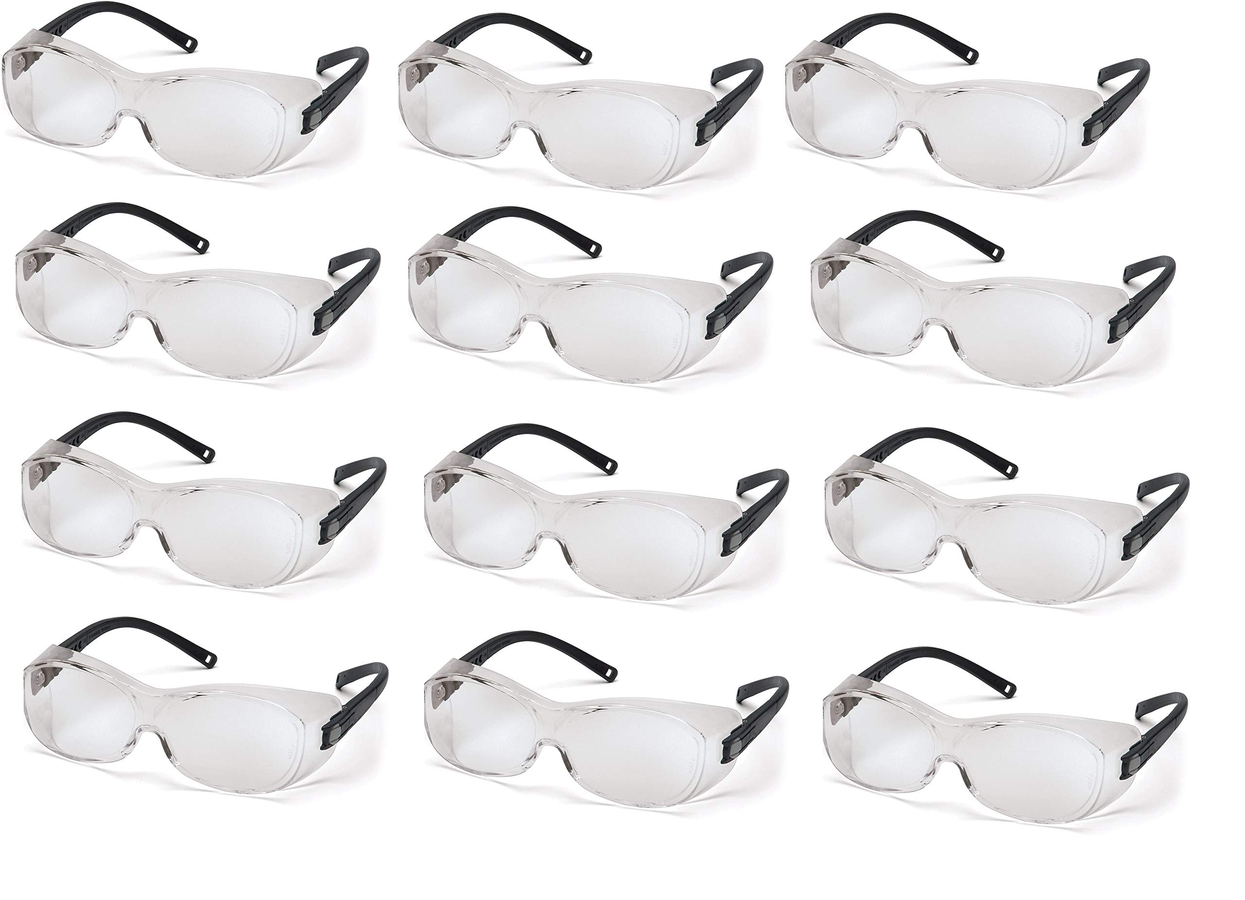 Pyramex Ots Safety Eyewear, Clear Lens with Black Temples