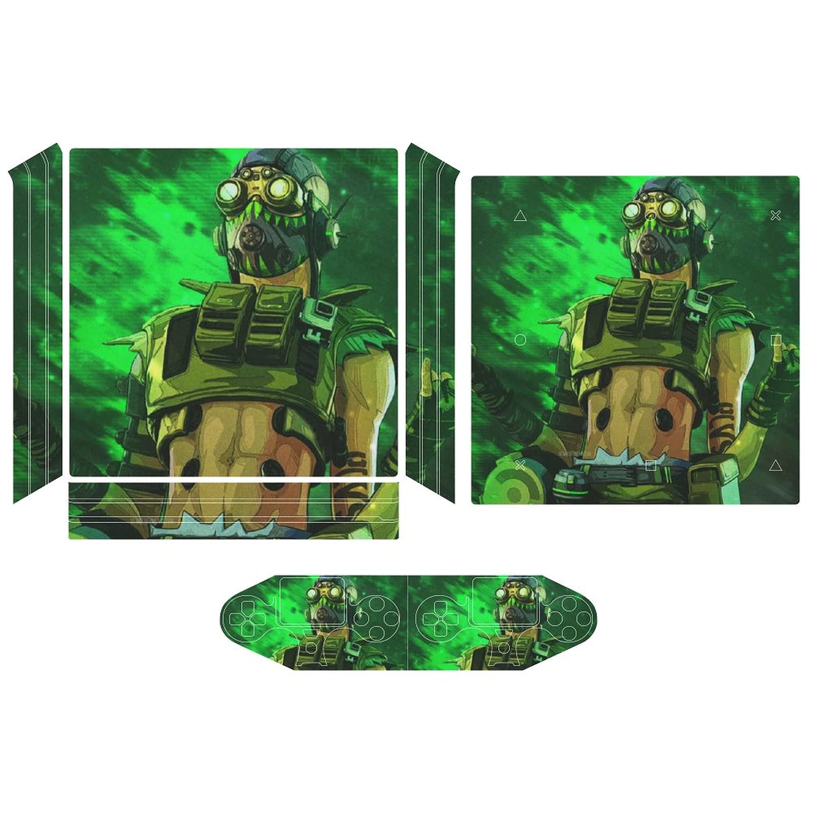 ZHENGJC Apex Legends_Octane PS4 Pro Controller and Console Skin Sticker Protective Cover Wireless/Wired Gamepad Controller Full Body Skin Body Vinyl Sticker Decal Cover Skin