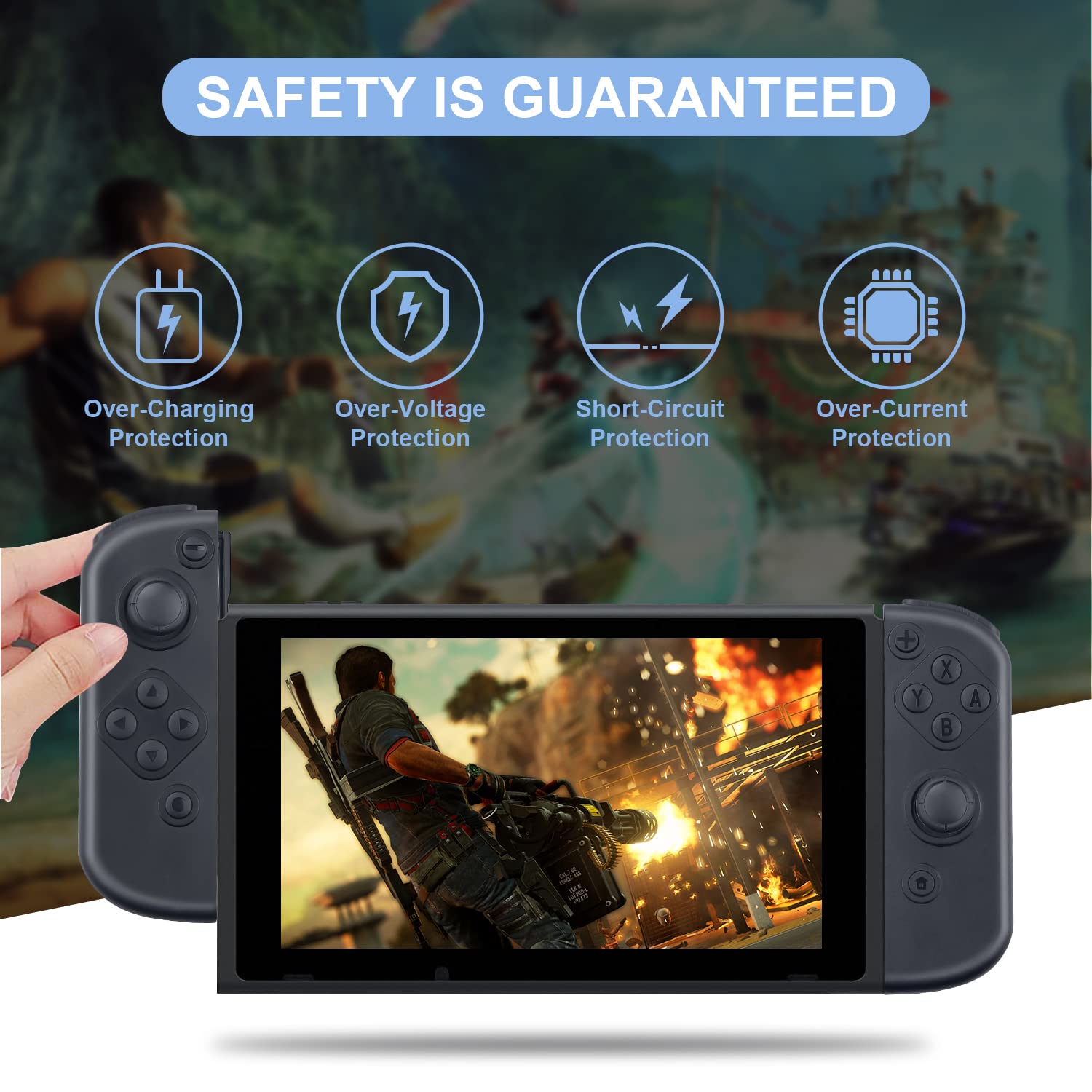Wireless Joypad Controller for Nintendo Switch, Replacement for Switch Joy Con, Wireless Left and Right Controllers Support Motion Control/Dual Vibration(Black)