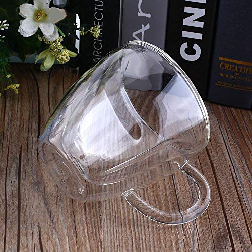 VEOOJRFEY 2 Pcs/Set Heart Shaped Double Wall Insulated Glass Milk Lemon Juice Cup Tea Cups Lover Coffee Mug Drinkware for Home Party Birthday Gifts