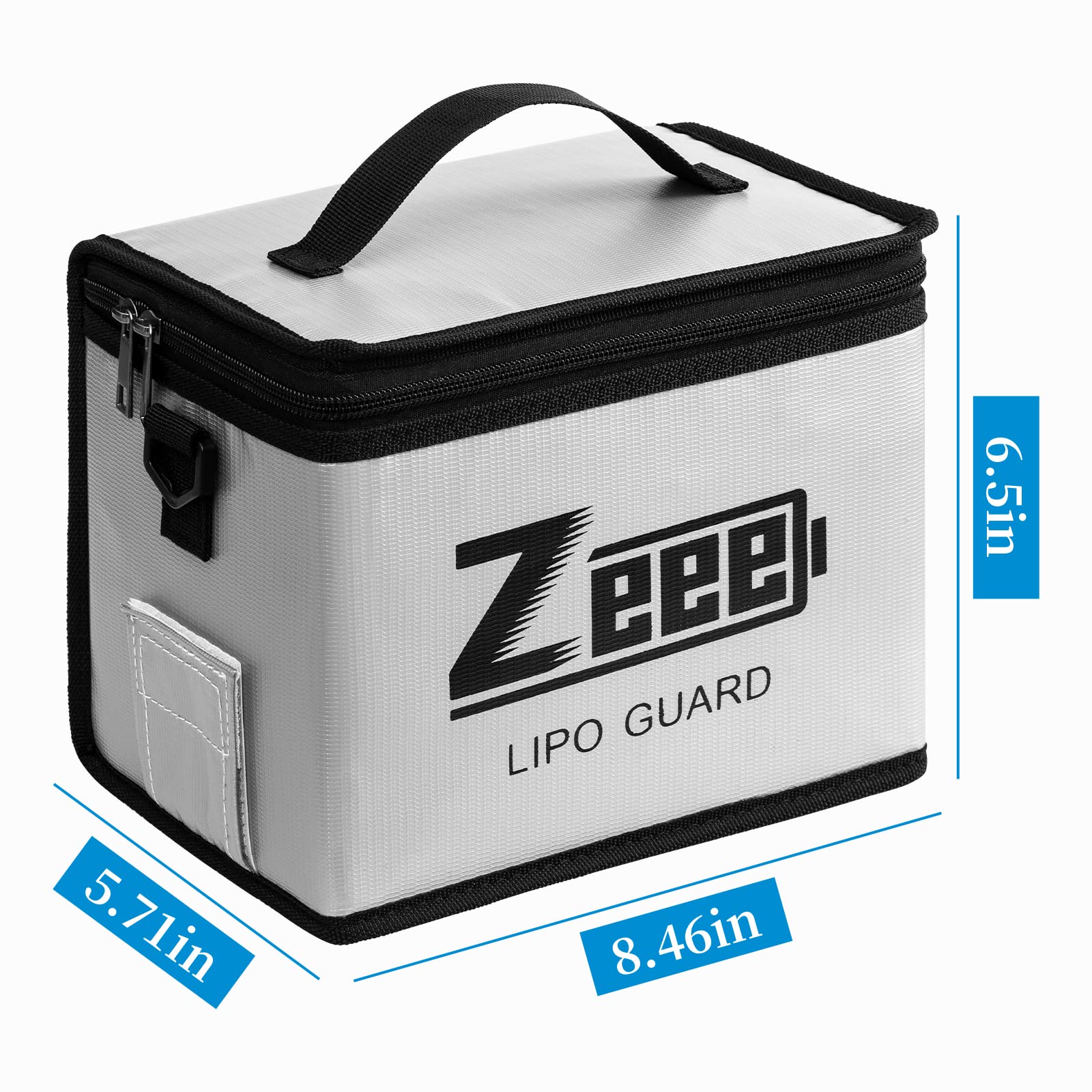 Zeee Lipo Safe Bag 2-Pack Fireproof Explosionproof Bag Large Capacity Battery Protection Bag Organizer Storage Guard Safe Pouch for Charge & Storage(8.46 x 6.5 x 5.71 in)
