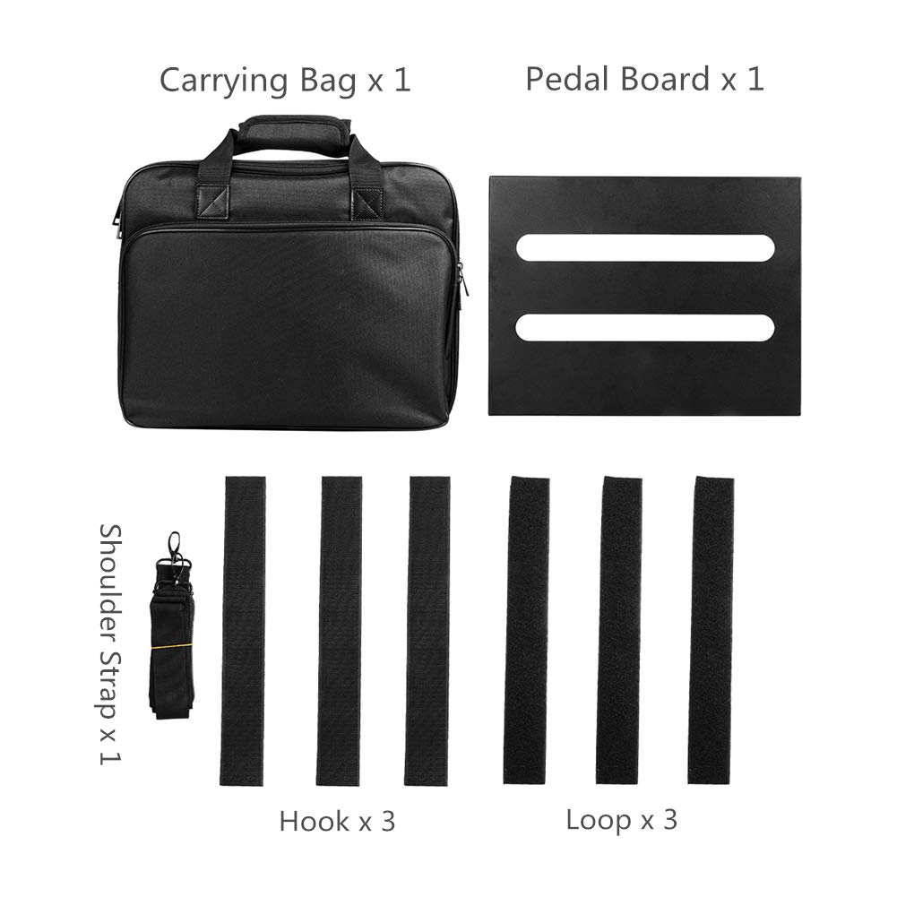 SOYAN Large Guitar Pedal Board 22" x 12.5" with Carry Bag, Mounting Tapes Included (L-22)